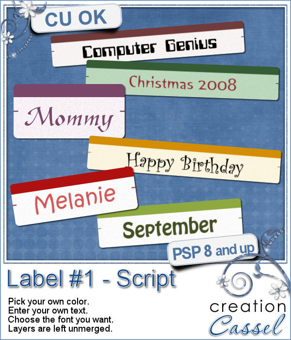 New script – Label #1 | Creation Cassel