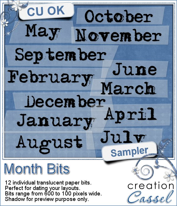 Month bits – sampler | Creation Cassel