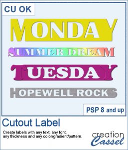 New script – Cutout Label | Creation Cassel