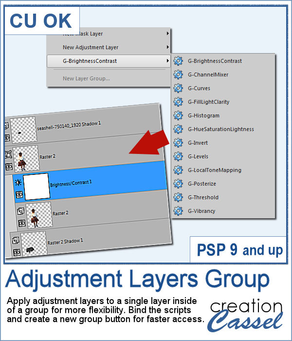 Adjustment Layers group script for PSP | Creation Cassel