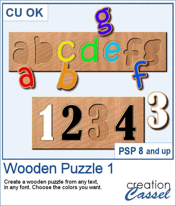 New script – Wooden Puzzle 1 | Creation Cassel