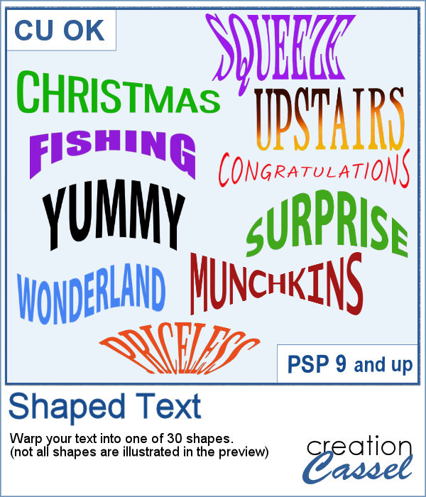 New Script Shaped Text Creation Cassel