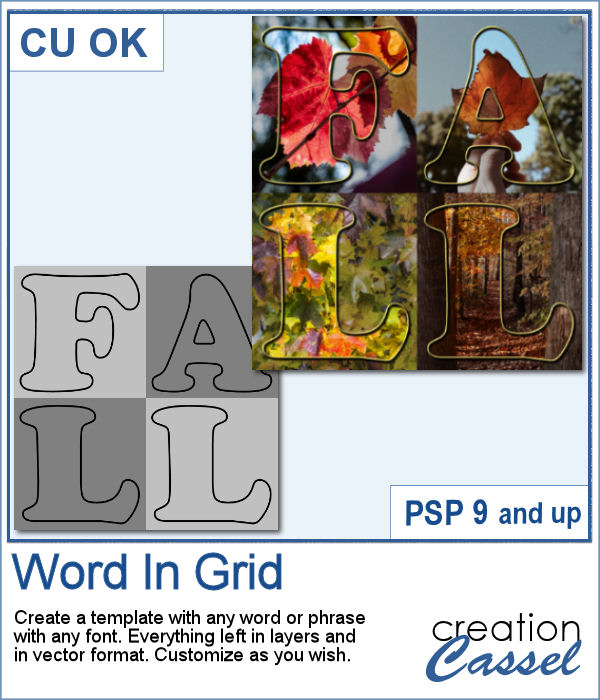 New script – Word in Grid | Creation Cassel