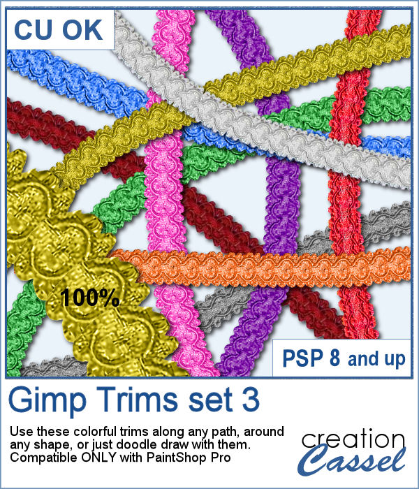 Gimp Trims 3 Picture Tubes for PaintShop Pro