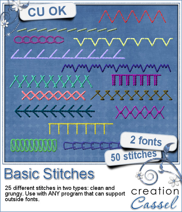 Basic Stitches - Font Basic Stitches - Font [] - $3.59 : Creation ...